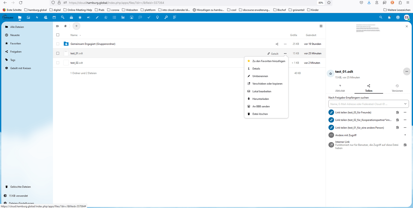 How to: Nextcloud // Dateien verwalten (erzeugen, teilen, bearbeiten ...